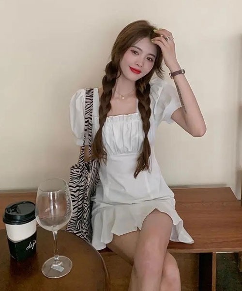 Mayree（メイリー）の「【Mayree】パフスリーブプリーツフリルワンピース（ワンピース）」 - WEAR