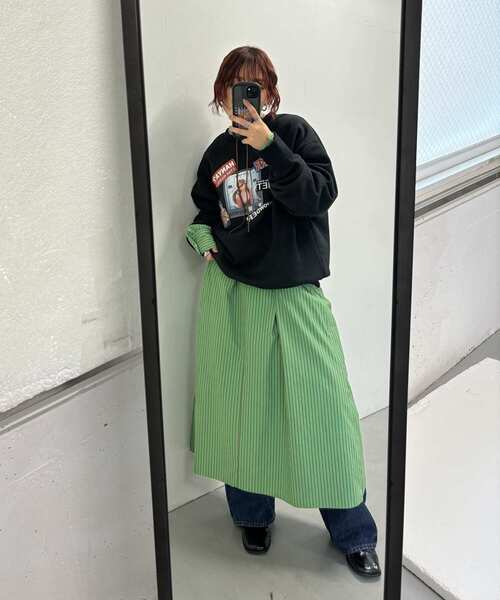 KBF（ケイビーエフ）の「『丸山礼×KBF』スクエアカラーSETストライプワンピース（ワンピース）」 - WEAR