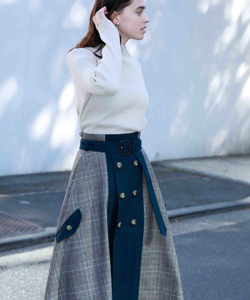 AMERI（アメリ）の「【AMERI】《STUDIOUS 別注》チェックトレンチスカート 0181920240（スカート）」 - WEAR