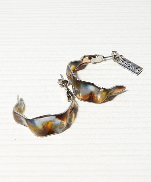 The Rule（ザルール）の「The Rule ザルール：Bumpy small hoop pierced ER;凹凸マーブル フープピアス（ピアス（両耳用））」 - WEAR