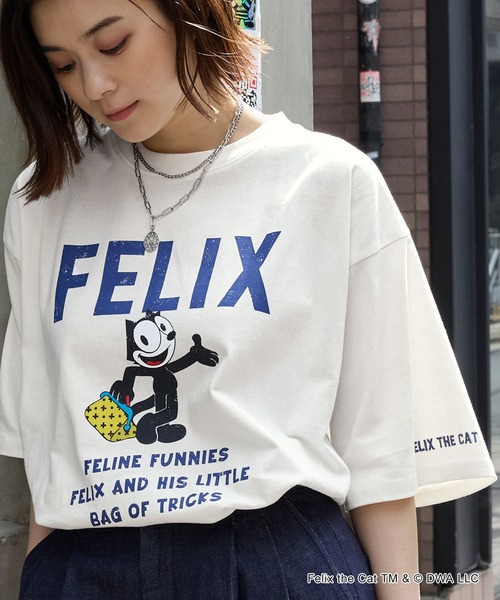 【セール】【FELIX & CASPER & Woody Woodpecker】別注 ヴィンテージライクデザイン ビッグシルエット半袖Tシャツ ...