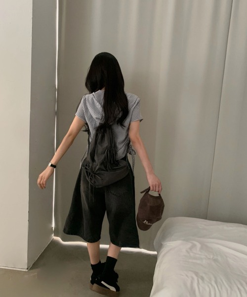 GEMEDA（ジェメダ）の「ギンガムチェックジップアップフーディトップス（Tシャツ/カットソー）」 - WEAR