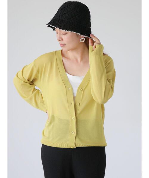 Lugnoncure（ルノンキュール）の「シアーVネックカーディガン（カーディガン/ボレロ）」 - WEAR