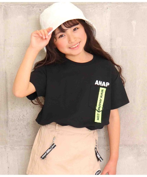 ANAP kids（アナップキッズ）の「ミニ裏毛テープ付きTOPS（Tシャツ/カットソー）」 - WEAR