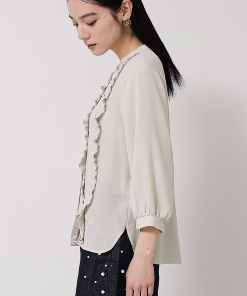 セール】【お仕事にも！／プリーツフリル】春色ブラウス（シャツ