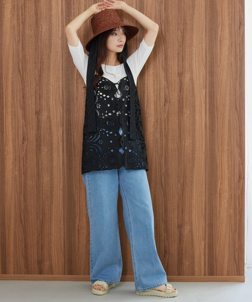 mysty woman（ミスティウーマン）の「スカラップ刺繍キャミ 574338（シャツ/ブラウス）」 - WEAR