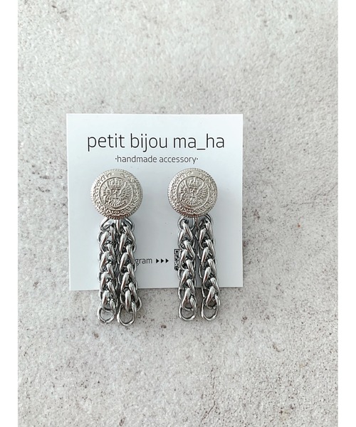 tone（トーン）の「【petit bijou_ma_ha】アンティークボタンチェーン2WAYピアス（ピアス（片耳用））」 - WEAR