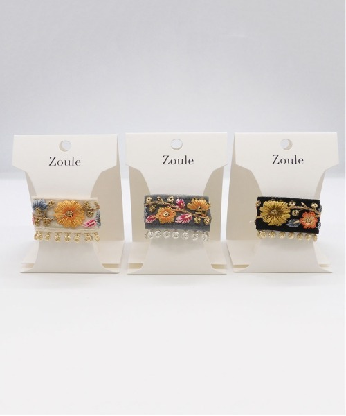 Zoule（ゾーラ）の「Zoule ゾーラ：embroidery cuff77 フラワー刺繍 ヘアーカフス（ヘアピン）」 - WEAR