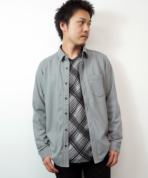 ウールライクショートレギュラーカラーシャツ（シャツ/ブラウス