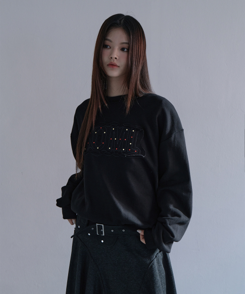 5OML（オーオーエムエル）の「Applique Patch Color Hotfix Sweatshirt Black（スウェット）」 - WEAR