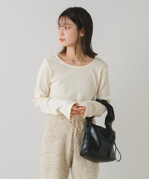 Kastane（カスタネ）の「袖ボタンリブロンTEE（Tシャツ/カットソー）」 - WEAR