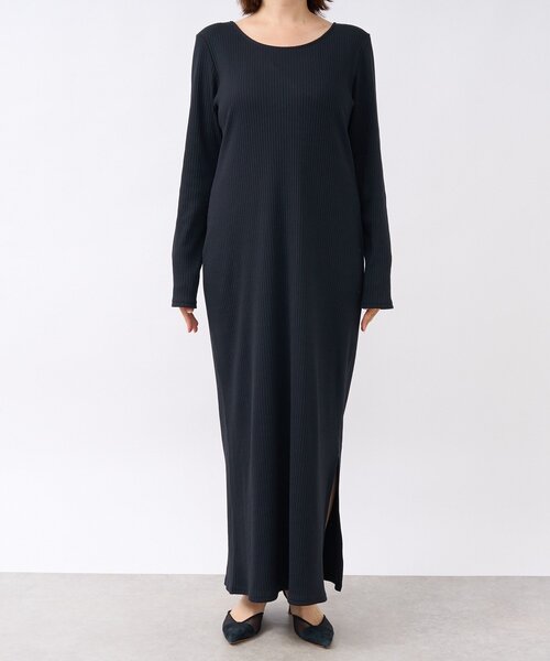 全骨格細見え】NEW2WAYロングリブワンピース（ワンピース）｜RIVE