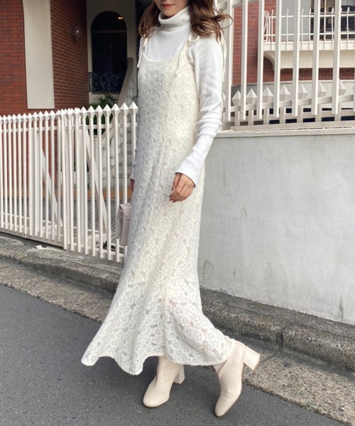 one after another NICE CLAUP（ワンアフターアナザーナイスクラップ）の「【着丈の調節可能】 肩リボンマーメイドキャミ ...