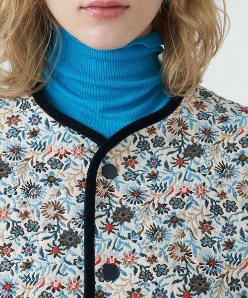 MACPHEE（マカフィー）の「フローラルゴブラン ノーカラージャケット（ブルゾン）」 - WEAR