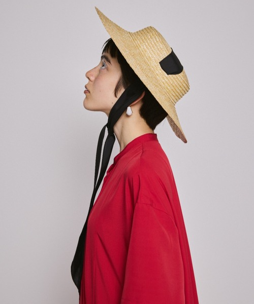 manana suerte（マニャーナスエルテ）の「リボン付ツバ広ストローHAT（ハット）」 - WEAR