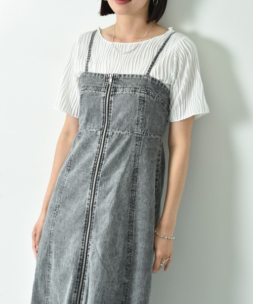 INTERPLANET（インタープラネット）の「デニムZIPキャミワンピース（ワンピース）」 - WEAR
