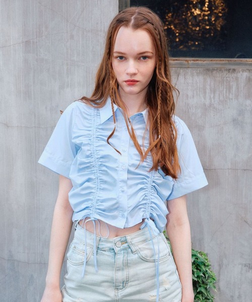 FOREVER 21（フォーエバー トゥエンティーワン）の「【2025SS】フロントシャーリング半袖シャツ（シャツ/ブラウス）」 - WEAR