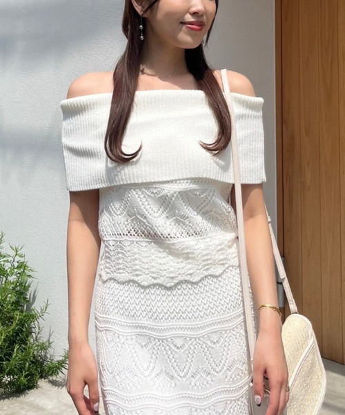 rienda（リエンダ）の「2WAYクロシェオフショルニットトップス（ニット/セーター）」 - WEAR