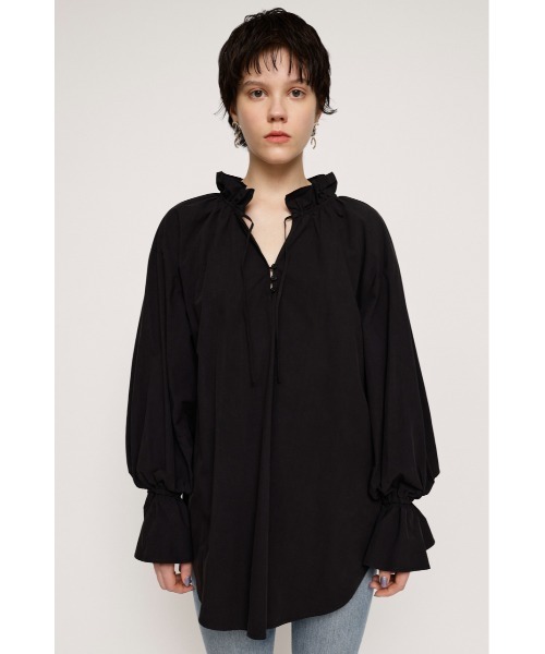 SLY（スライ）の「SKIPPER FRILL SH スキッパーシャツ フリル ビッグサイズ オーバーサイズ（シャツ/ブラウス）」 - WEAR