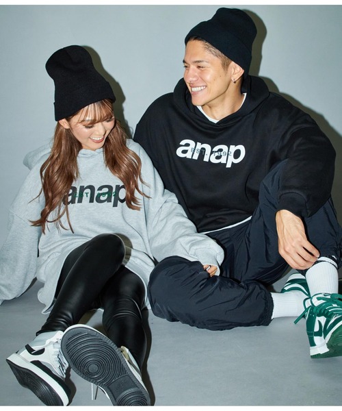 ANAP（アナップ）の「【UNISEX対応】裏起毛anapロゴフーディートップス（パーカー）」 - WEAR