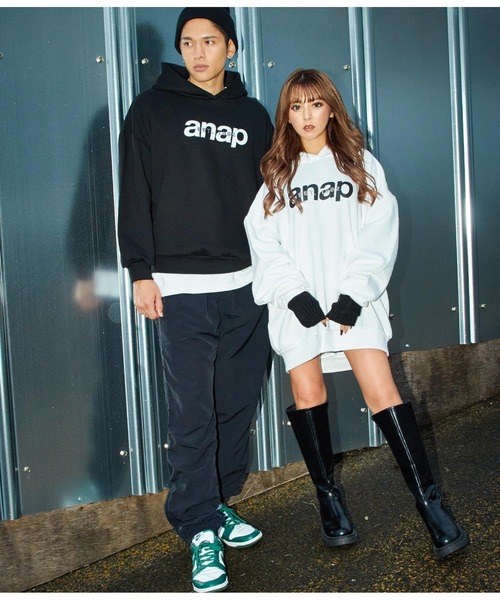ANAP（アナップ）の「【UNISEX対応】裏起毛anapロゴフーディートップス（パーカー）」 - WEAR