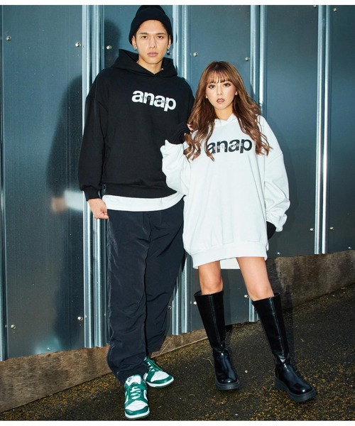 ANAP（アナップ）の「【UNISEX対応】裏起毛anapロゴフーディートップス（パーカー）」 - WEAR