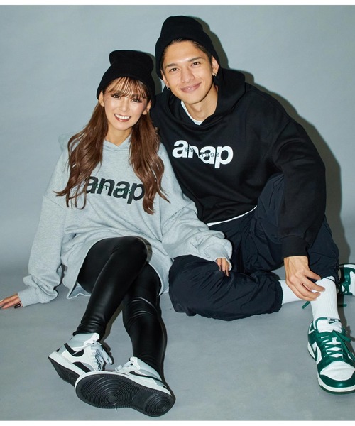ANAP（アナップ）の「【UNISEX対応】裏起毛anapロゴフーディートップス（パーカー）」 - WEAR