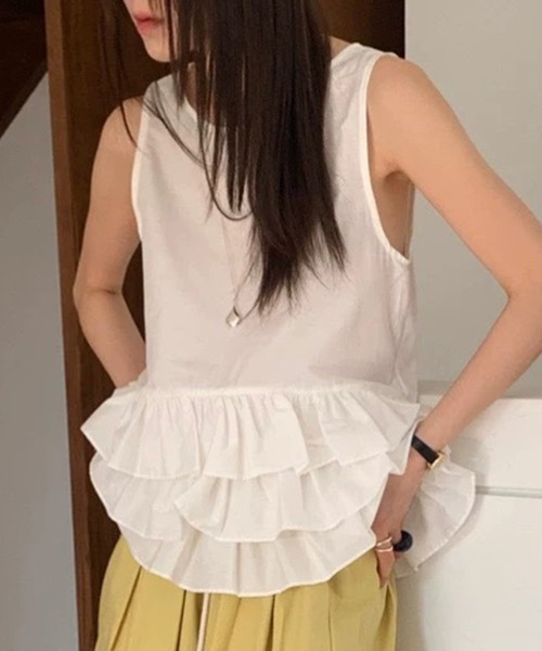 【セール】前後2WAYフリルノースリーブブラウス（シャツ/ブラウス）｜Girly Doll（ガーリードール）のファッション通販 - ZOZOTOWN