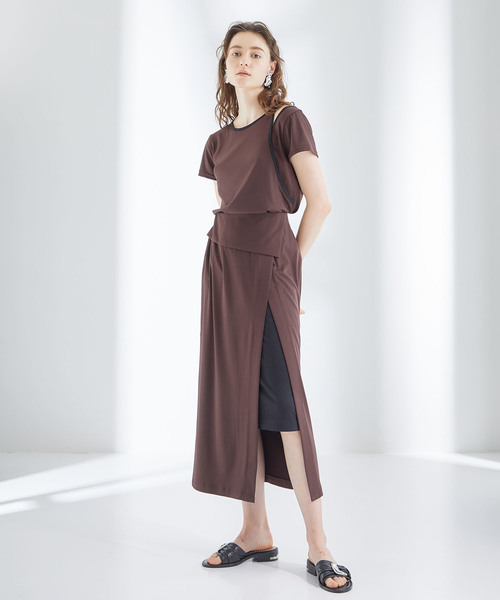 STUDIOUS（ステュディオス）の「【STUDIOUS】ムーブストレッチ スリットスカート（スカート）」 - WEAR