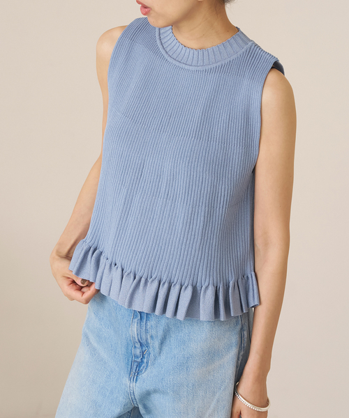 IENA（イエナ）の「グリッターリブ フレアノースリーブ（タンクトップ）」 - WEAR