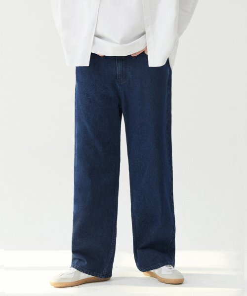 【セール】Biostone Washing Wide Denim Pants_DEEP BLUE（デニムパンツ）｜TRILLION（トリリオン ...