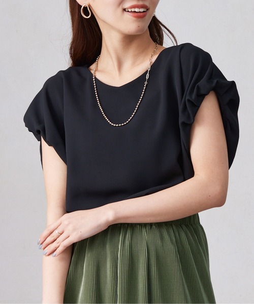 【セール】タックスリーブVネックブラウス（シャツ/ブラウス）｜Chez toi（シェトワ）のファッション通販 - ZOZOTOWN