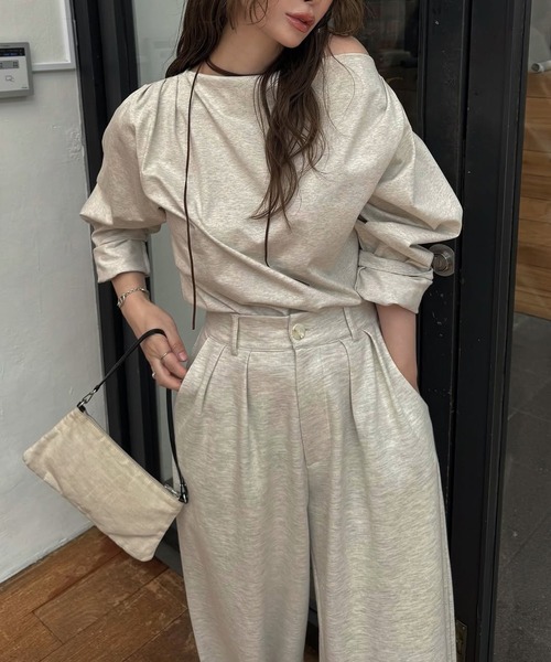 WILLFULLY（ウィルフリー）の「asymmetry drape neck tops（Tシャツ/カットソー）」 - WEAR