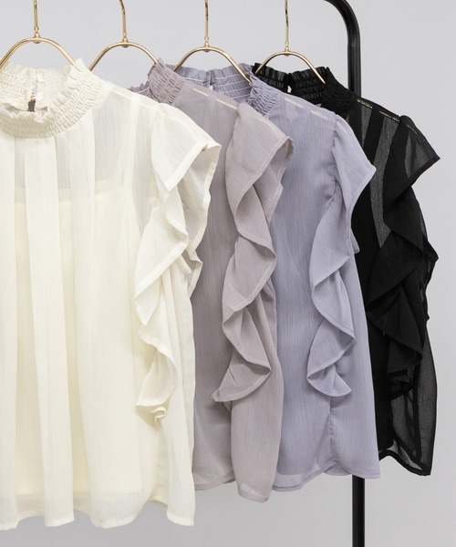 pumpkin port（パンプキンポート）の「プチハイネック フリル袖 ブラウス（シャツ/ブラウス）」 - WEAR