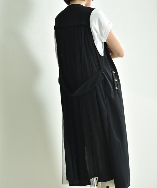 INTERPLANET（インタープラネット）の「カットジョーゼットBACKチュールパール釦ジレ（ベスト）」 - WEAR