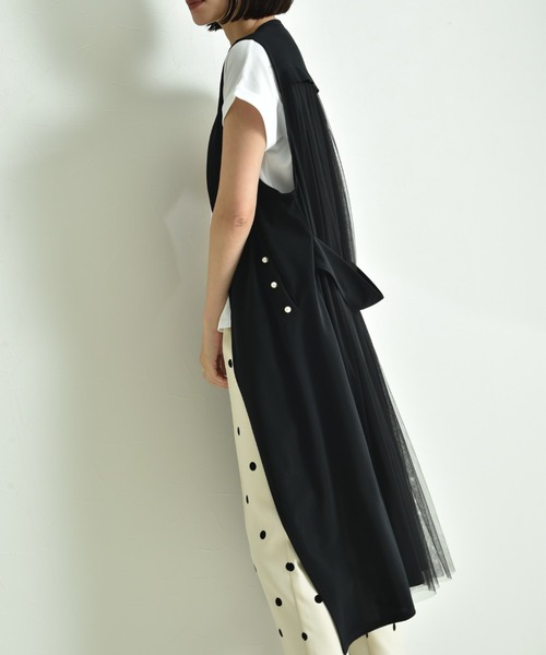 INTERPLANET（インタープラネット）の「カットジョーゼットBACKチュールパール釦ジレ（ベスト）」 - WEAR