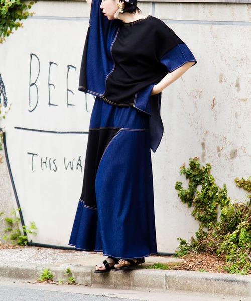 オズモーシス（OSMOSIS）/切替フレアースカート セール】切替フレアースカート（スカート）｜OSMOSIS（オズモーシス