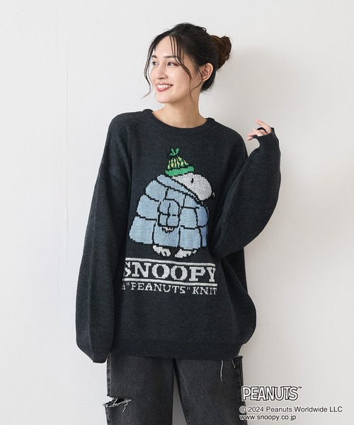 SEQUENZ（シークエンズ）の「【SEQUENZ/シークエンズ】TP C/N KNIT/スヌーピー ニット クルーネック ワイドシルエット ジャガード（ニット/セーター）」 - WEAR