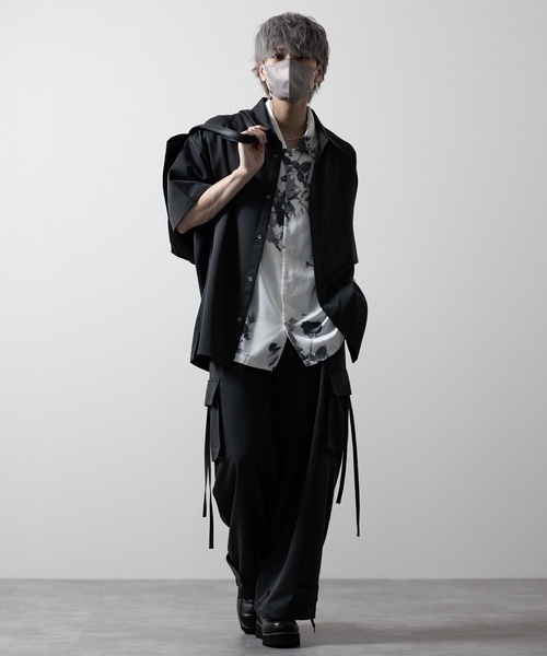 CLEL（クレイル）の「【CLEL】2Way Floral Pattern Drape Short Sleeve Shirt/2way 花柄ドレープ半袖シャツ（シャツ/ブラウス）」 - WEAR