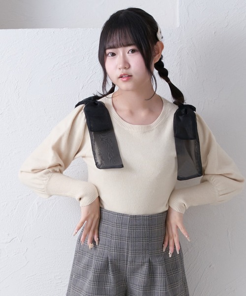 shrita（シュリータ）の「【shrita】シアーリボンニットプルオーバー（ニット/セーター）」 - WEAR