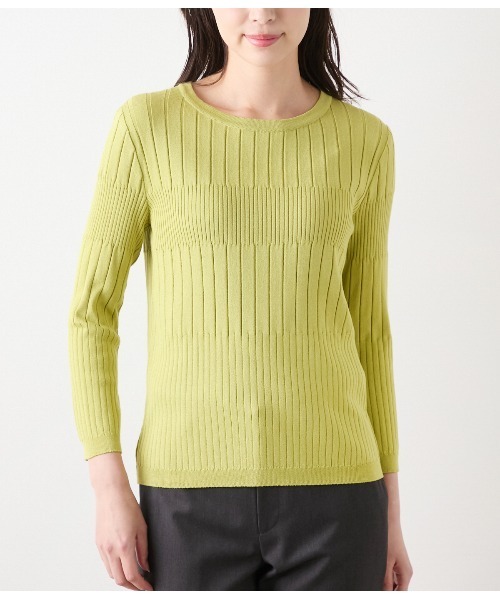 セール】【手洗い可能】レーヨンポリストレッチ 7分袖クルーネックプル