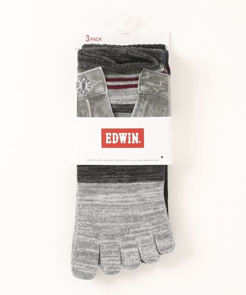 EDWIN（エドウィン）の「EDWIN/エドウィン メンズ ソックス 3足組 消臭 5本指（ソックス/靴下）」 - WEAR