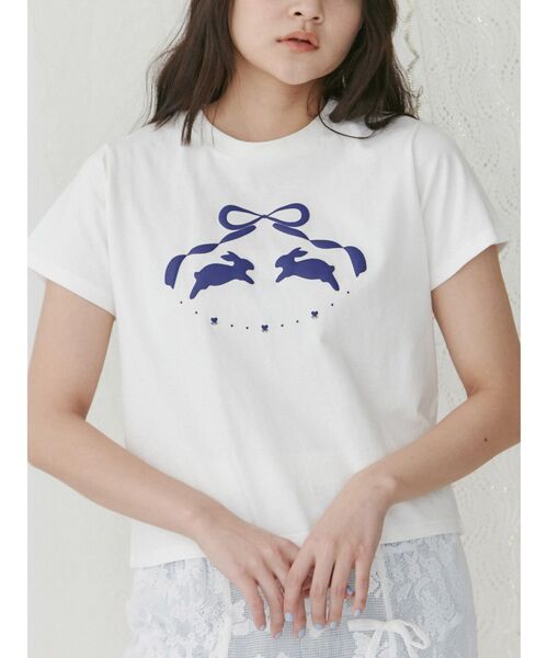 merry jenny（メリージェニー）の「rabbit ribbon tee（Tシャツ/カットソー）」 - WEAR