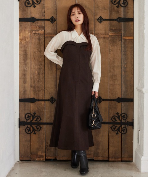 セール】シャツドッキングワンピース 582487（ワンピース）｜mysty