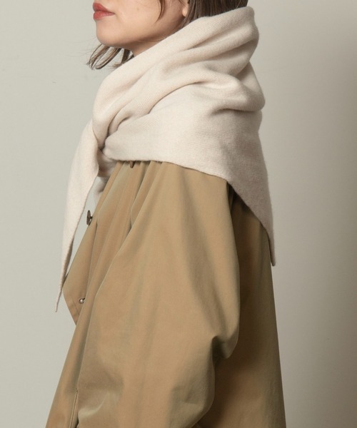 【セール】【ASAUCE MELER】シームレス トライアングル カシミヤニットストール / AM24F-ST205（ストール/ショール ...