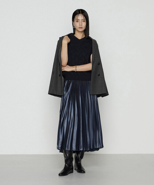 コットンポリエステルリリヤーン ニットベスト（ベスト）｜COMME CA