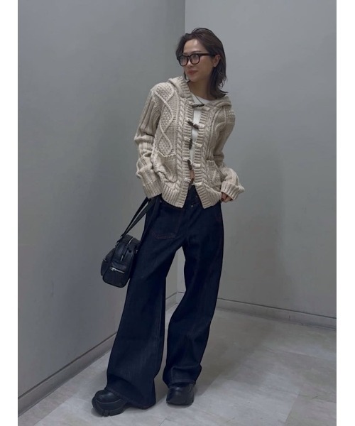 セール】TOGGLE BUTTON CABLE KNIT C/D トグルボタン ケーブルニット