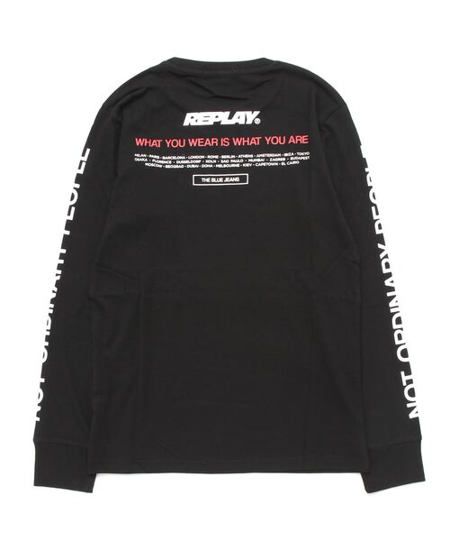 REPLAY（リプレイ）の「REPLAYロゴプリントロングTシャツ（Tシャツ/カットソー）」 - WEAR