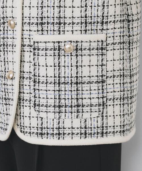 セール】チェックツイードジャケットコート/セットアップ対応【洗える