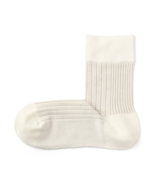 婦人 光沢感のある綿糸で編んだ 足なり直角 ショート丈靴下（無地）（ソックス/靴下）｜無印良品（ムジルシリョウヒン）のファッション通販 ...